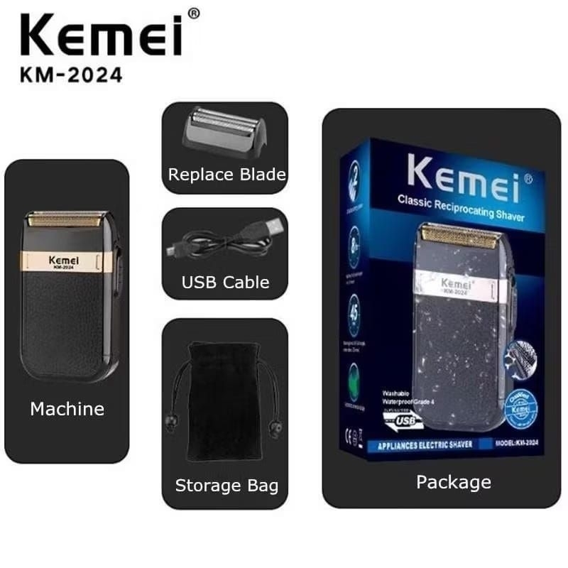 Jual KEMEI KM-2024 Mesin Cukuran Rambut Hair Clipper Alat Mesin Cukur Rambut Kumis jenggot ...