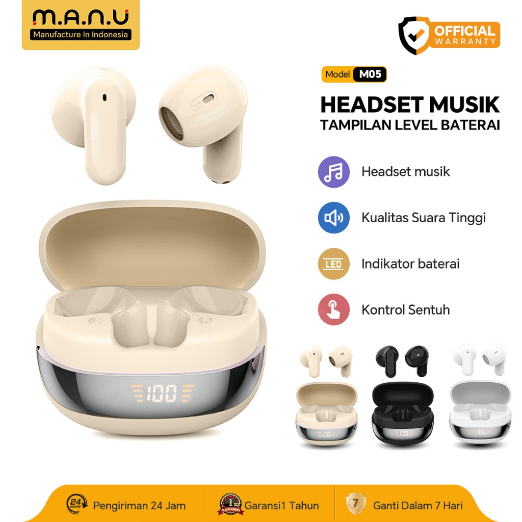 Jual MANU True Wireless Headphone Bluetooth M05 Nirkabel TWS Headset V5 ...