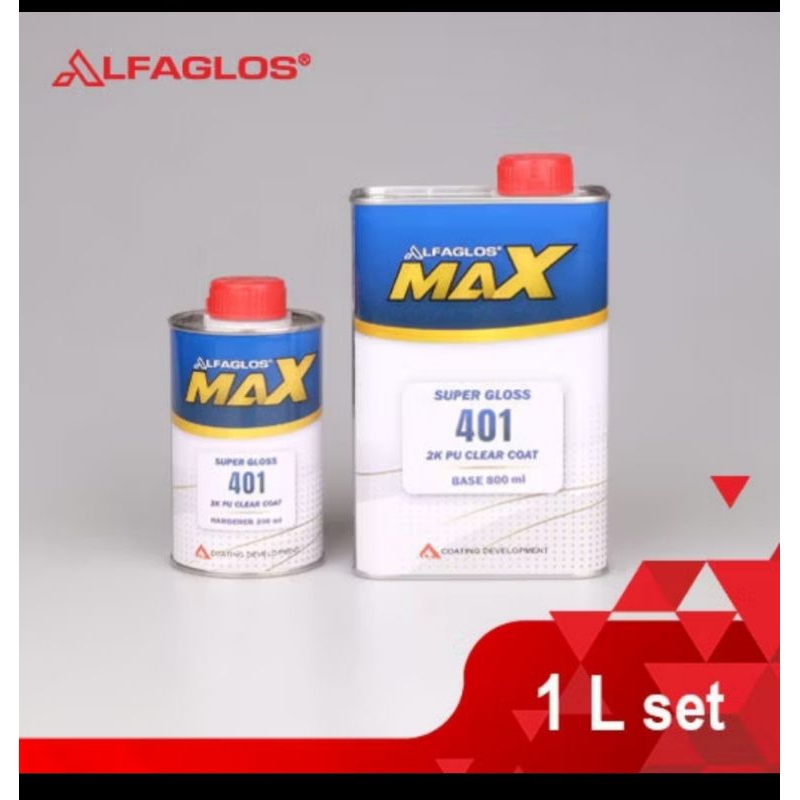 Jual Alfaglos MAX Polyurethane (PU) Clear Coat 401 Clear 4:1 Ukuran ...