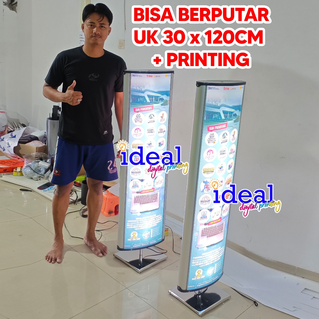 Jual Neon box berputar putar tripod light box rotary neon box muter ...