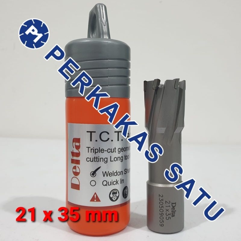 Jual MATA BOR JETBROACH 21MM X 35MM DELTA TCT ANNULAR CUTTER WELDON SHANK 21 X 35 MM JET BROACH ...