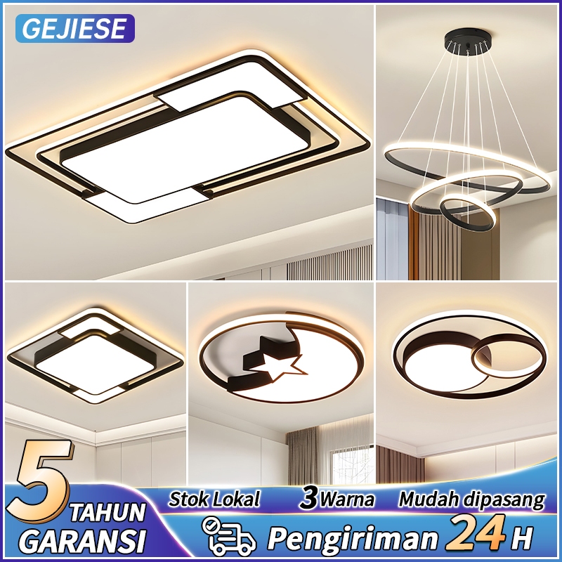 Jual 【COD】 Lampu Plafon Kristal 48/96W 3 Warna Ruang Tamu Kamar Hitam ...