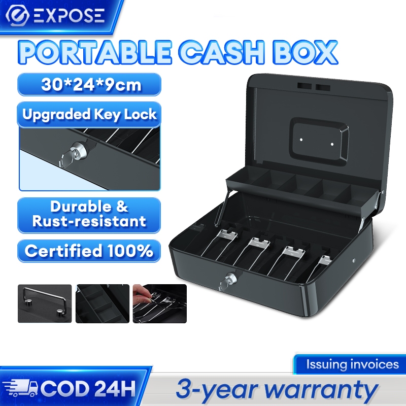 Jual Kotak Uang Portable Cash Box Money Box Safety With Lock Security ...