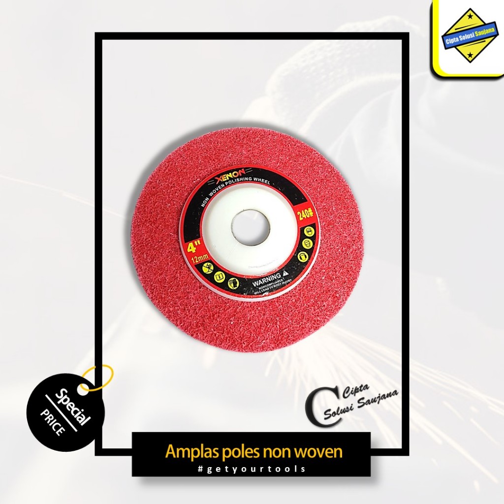 Jual XENON MATA GERINDA POLES STAINLESS NON WOVEN PAD 4" MERAH AMPLAS ...