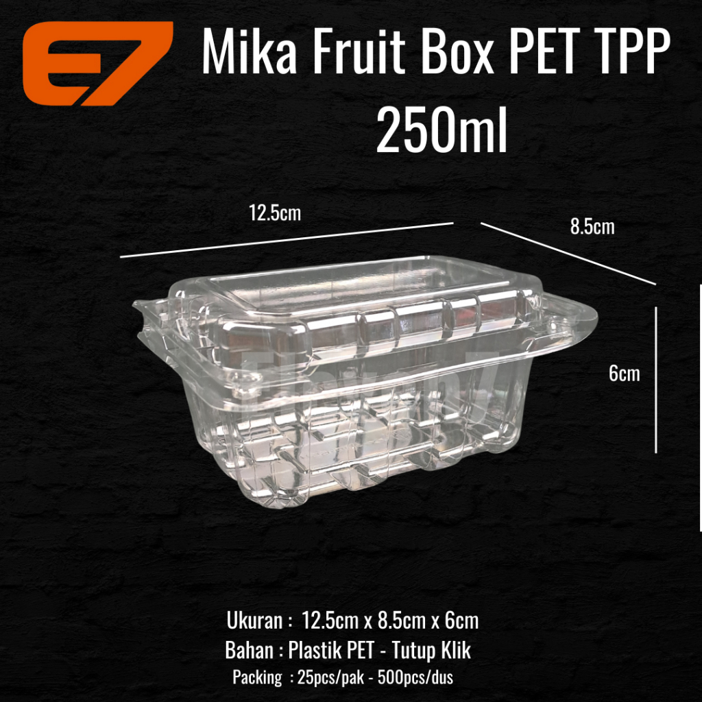 Jual Mika Box Persegi 250ml - Mika Box Buah, Food Box, Fruit Box ...