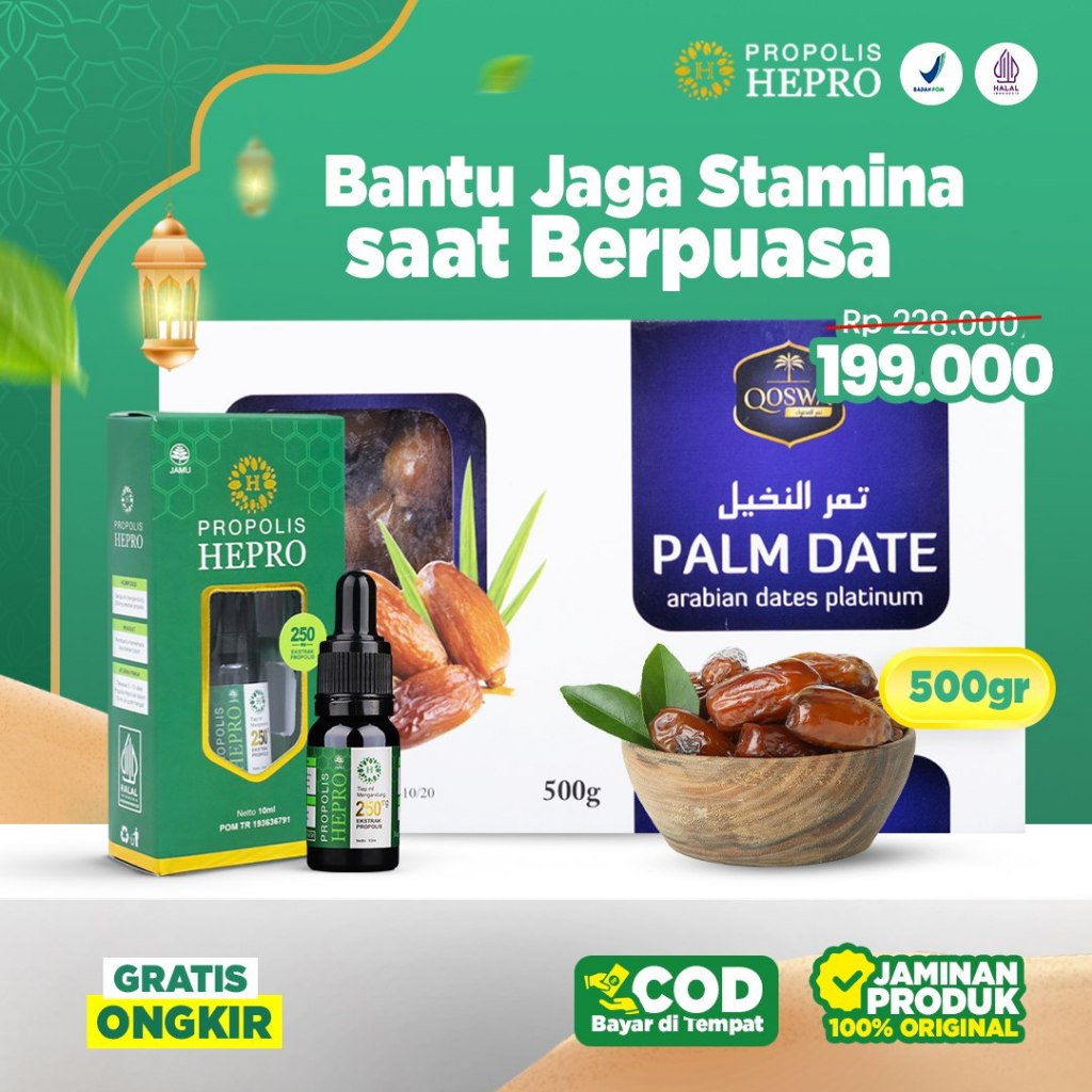 Jual [Special Ramadhan] Propolis Hepro x Kurma Qoswa Palm Date 500gr ...