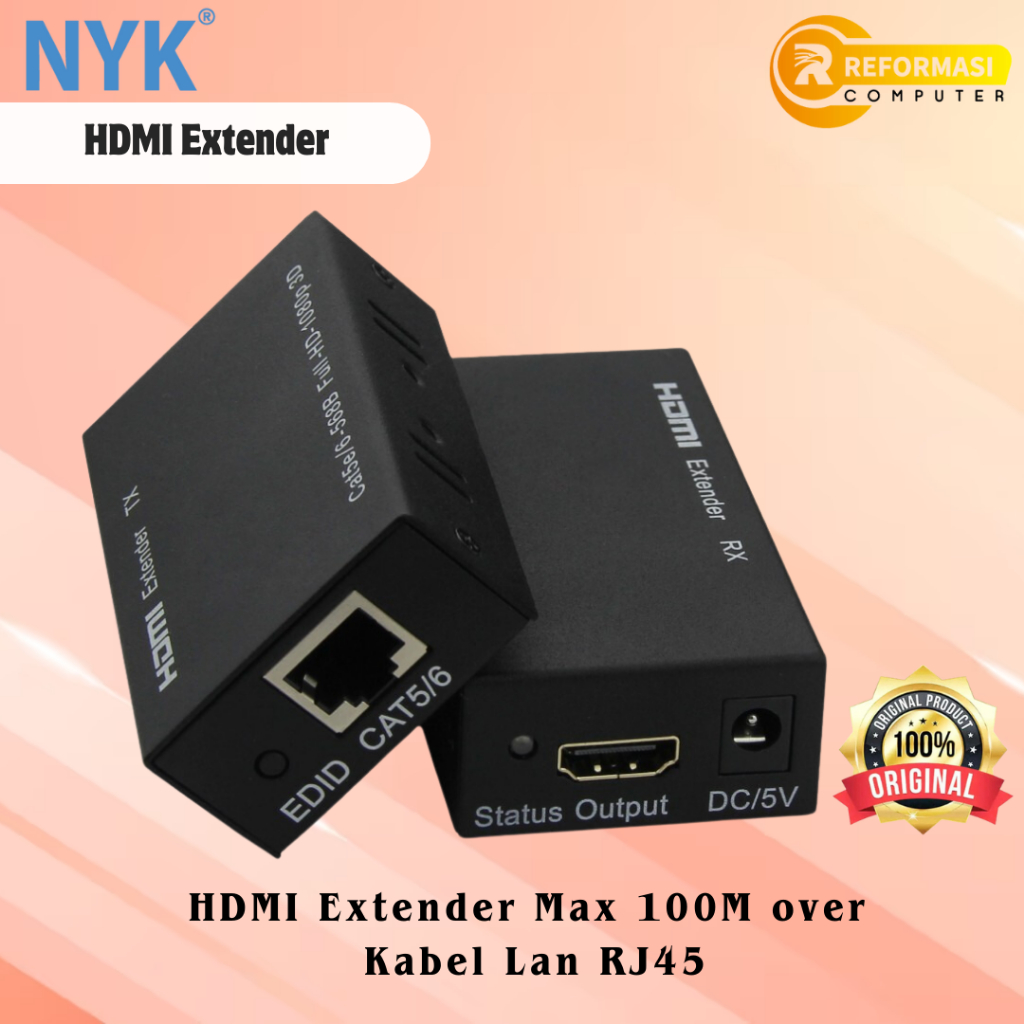 Jual NYK HDMI Extender Max 100M over Kabel Lan RJ45 | Shopee Indonesia