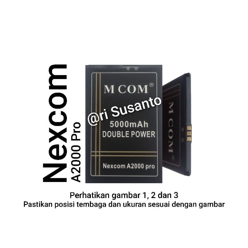 Jual Baterai MCOM for Nexcom A2000 Pro Double Power 5000mAh batere batre batrai battery | Shopee ...