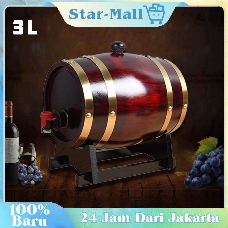 Jual 3l Tong Wine Oak Barrel Wine Dispenser | Shopee Indonesia
