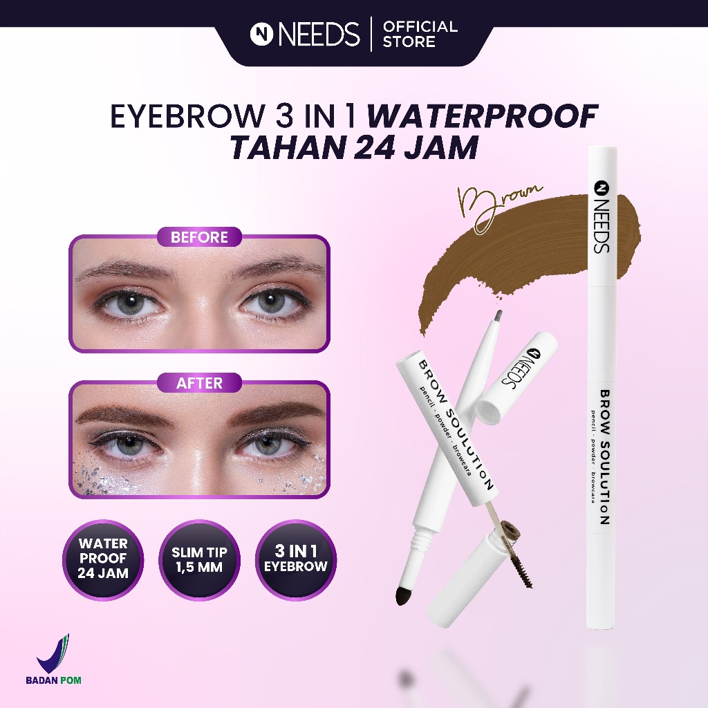 Jual NEEDS Brown Soulution - Brown / Eyebrow Pencil / Pensil Alis 3 in ...