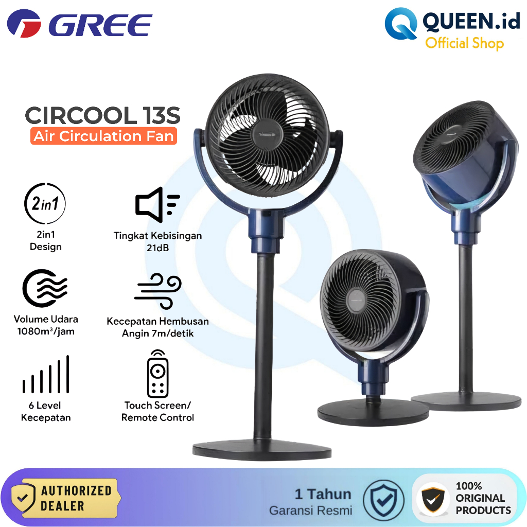 Jual GREE CIRCOOL13S Air Circulation Fan Kipas Angin Ion Plasma 2in1 ...