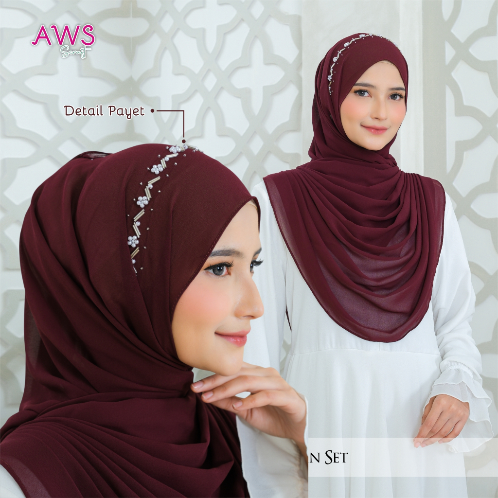 Jual Pashmina Drapery Instan Mutiara Payet | Shopee Indonesia