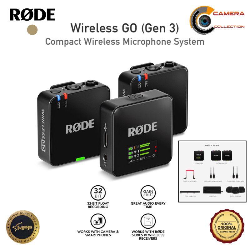 Jual RODE Wireless Go (Gen 3) 2-Person Compact Digital Wireless ...