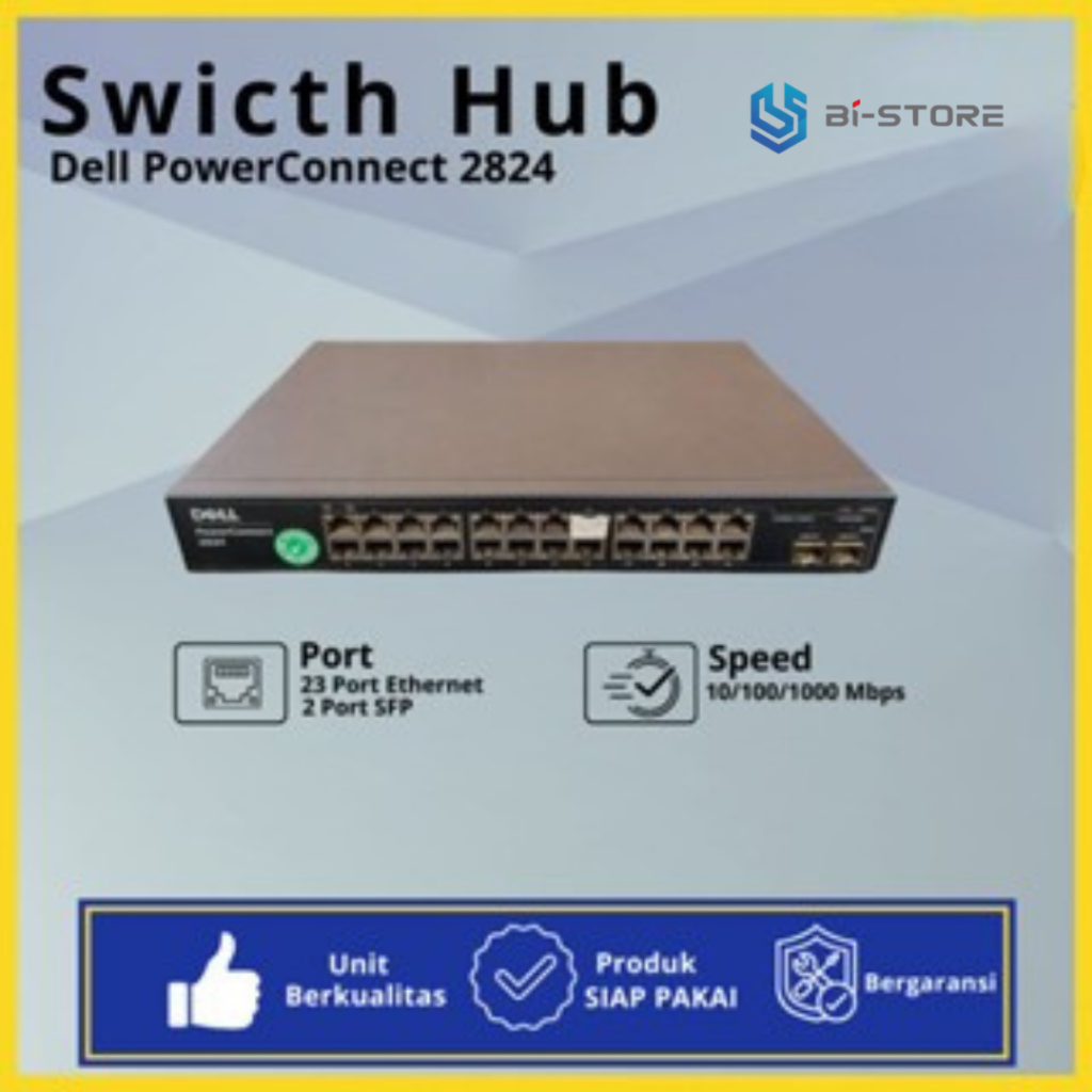 Jual Switch Hub Gigabit 24 Port Dell PowerConnect 2824 Bisa Vlan Min 1 ...