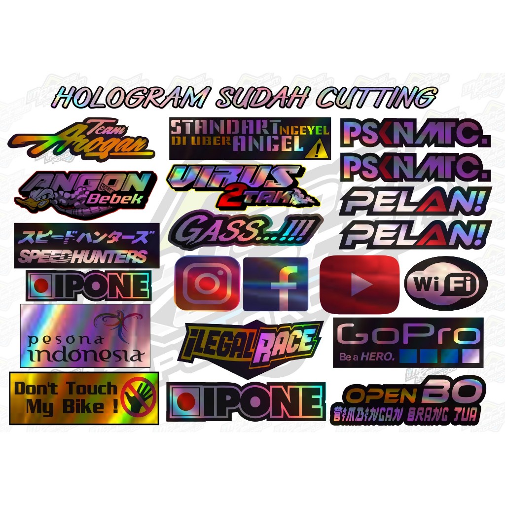 Jual STIKER PACK HOLOGRAM CUTTING STIKER HELM PACK RACING STIKER MOTOR ...