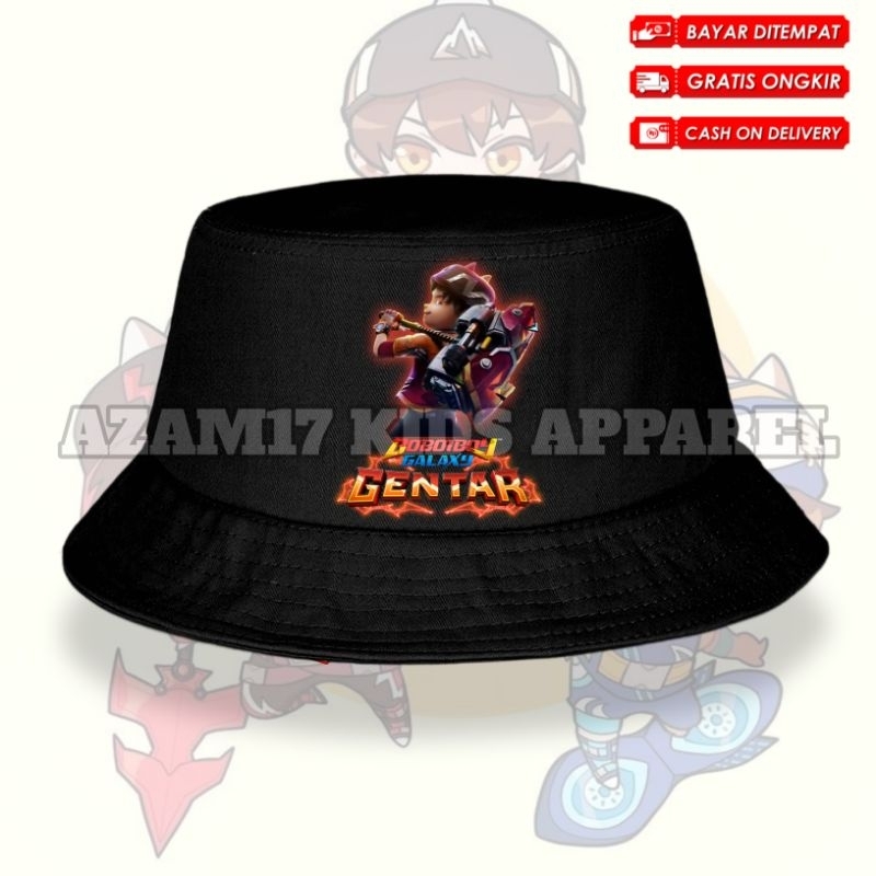 Jual Topi Bucket Hat Anak Boboiboy Galaxy Gentar / Bucket Hat Anak Topi ...