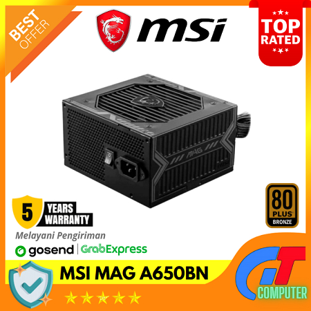 Jual MSI MAG A650BN 650Watt PSU/ Power Supply 650W 80+ Bronze | Shopee ...