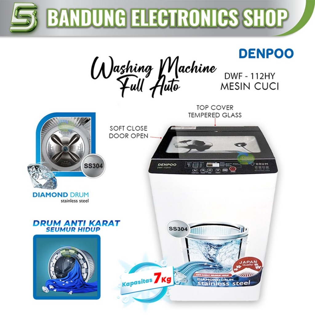 Jual ( Bandung ) Mesin Cuci Denpoo 1 Tabung 8 Kg DWF 083 HT Body Model Fyber Bukan Kaleng ...