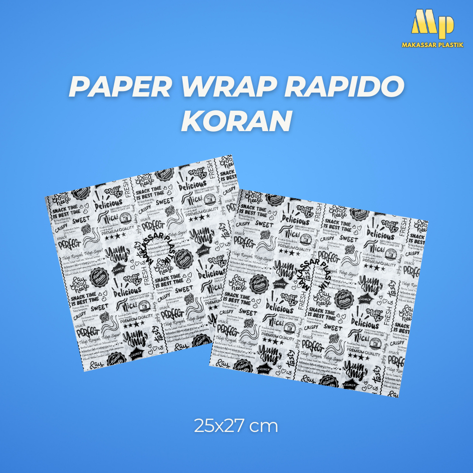 Jual PEPER WRAP RAPIDO MOTIF KORAN 25x27 / KERTAS NASI / PAPER WRAP ...