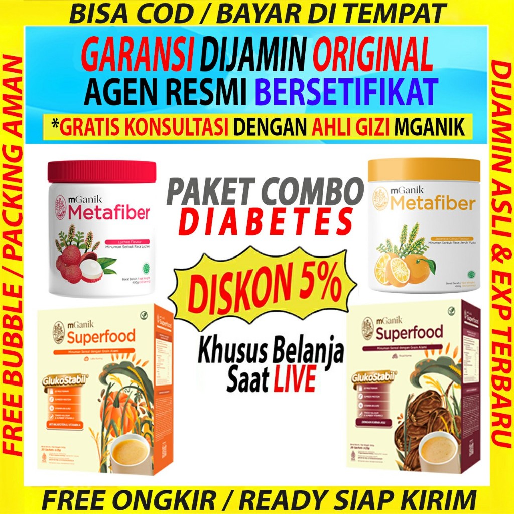 Jual Mganik Paket Diabetes M Ganik Multigrain & Mganik Metafiber ...