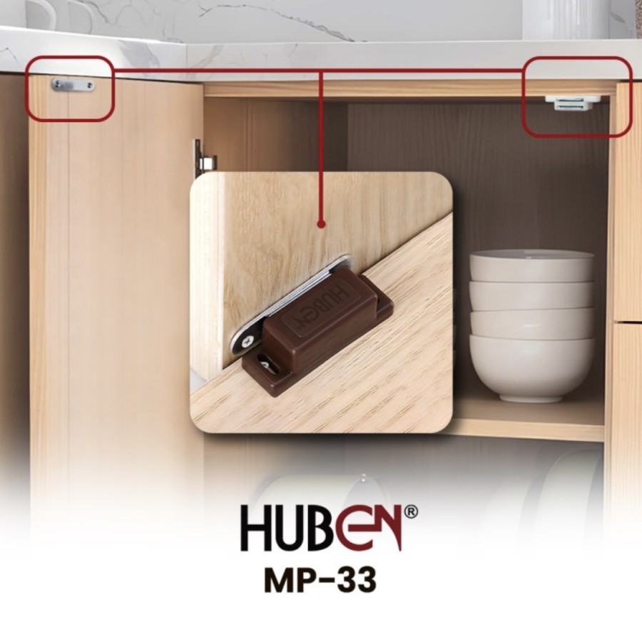 Jual HUBEN MP33 Magnit Magnet Pintu Lemari Kayu Coklat/Putih Magnetic ...