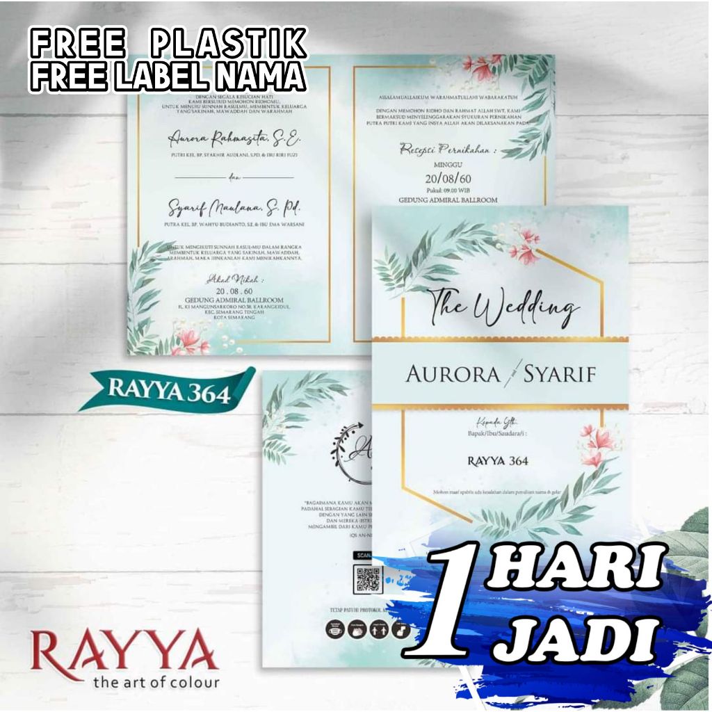Jual Cetak Undangan Pernikahan Rustik Elegan Unik Desain Terbaru Rayya ...