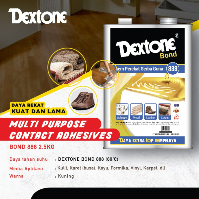 Jual Lem Kuning Bond 888 2,5 KG Dextone / Lem Kuning / Lem Vinyl ...