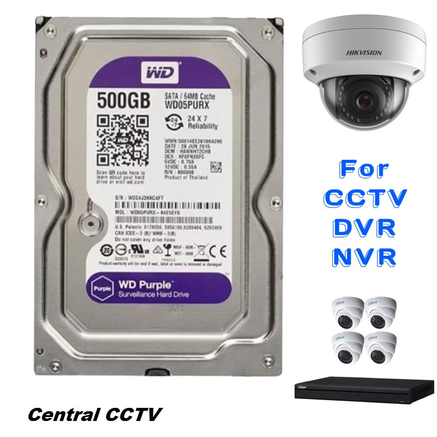 Jual Hardisk CCTV WD Purple 500GB Sata 3.5 FOR CCTV DVR | Shopee Indonesia