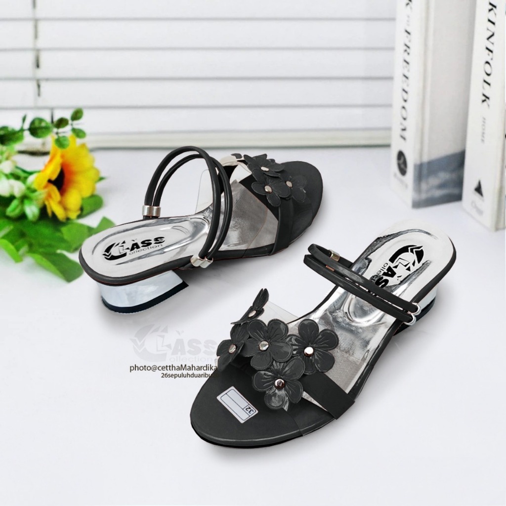 Jual Sandal Anak Heels Hak Milenium Mika Bunga Sandal Pesta Anak ...