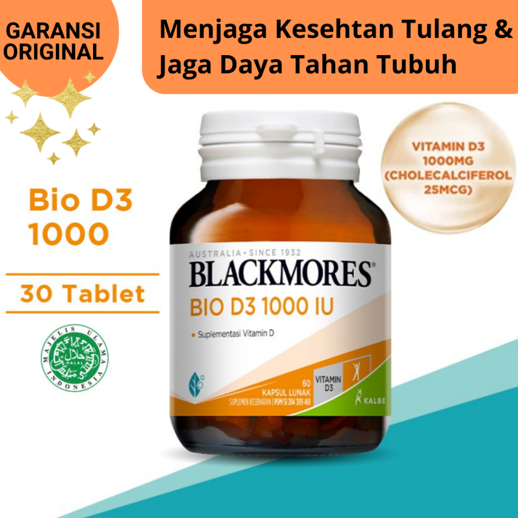 Jual Blackmores Bio D3 1000 IU – Suplemen Vitamin D3 untuk Tulang Kuat ...
