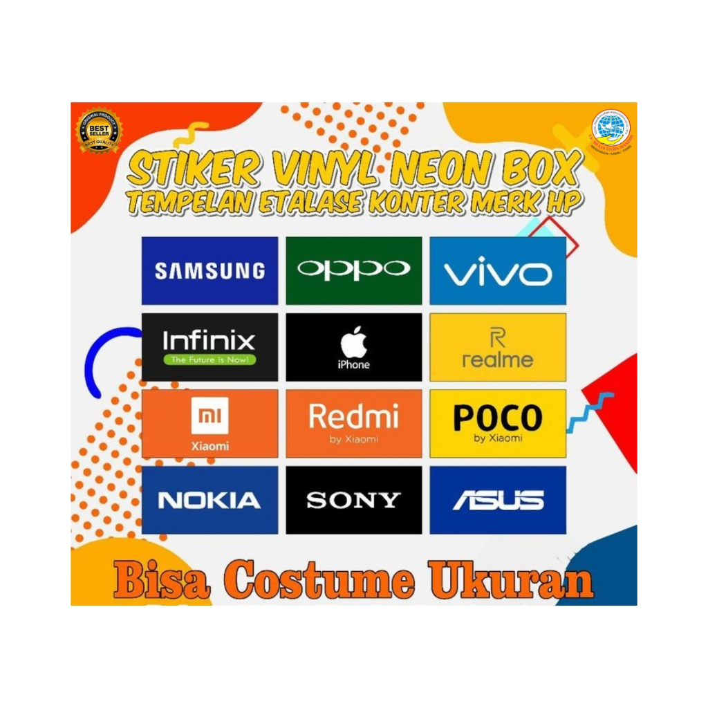 Jual CETAK STIKER NEON BOX TEMPELAN ETALASE KONTER MERK HP STIKER ...