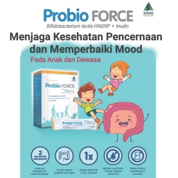 Jual Per Sachet PROBIO FORCE serbuk probiotik usus/ pencernaan cegah ...