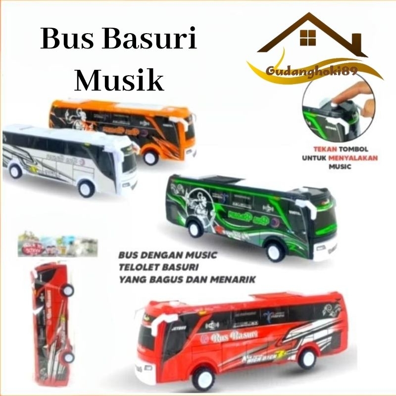 Jual Mainan Bus Basuri Telolet ada Suara LT 60 menggunakan baterai ...