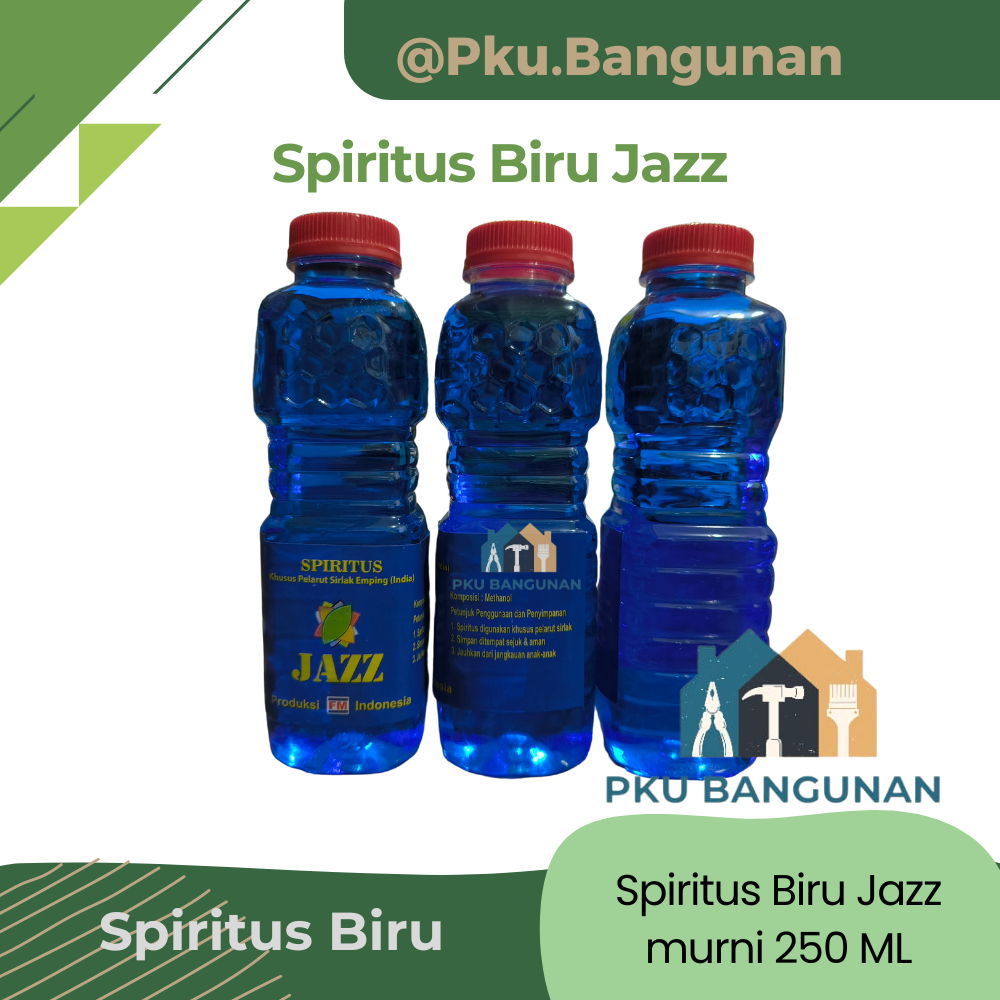 Jual spiritus botol cair warna biru / spirtus warna biru 250ml JAZZ ...