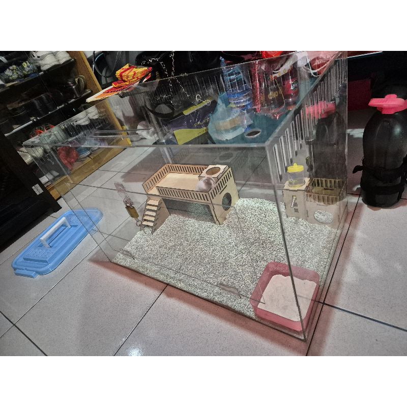 Jual KANDANG HAMSTER AKRILIK 65X40X45CM 3MM | Shopee Indonesia