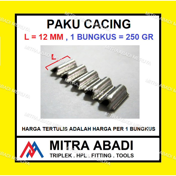 Jual Paku Cacing 12mm Paku Pengnyambung Triplek Penyambung Kayu ...