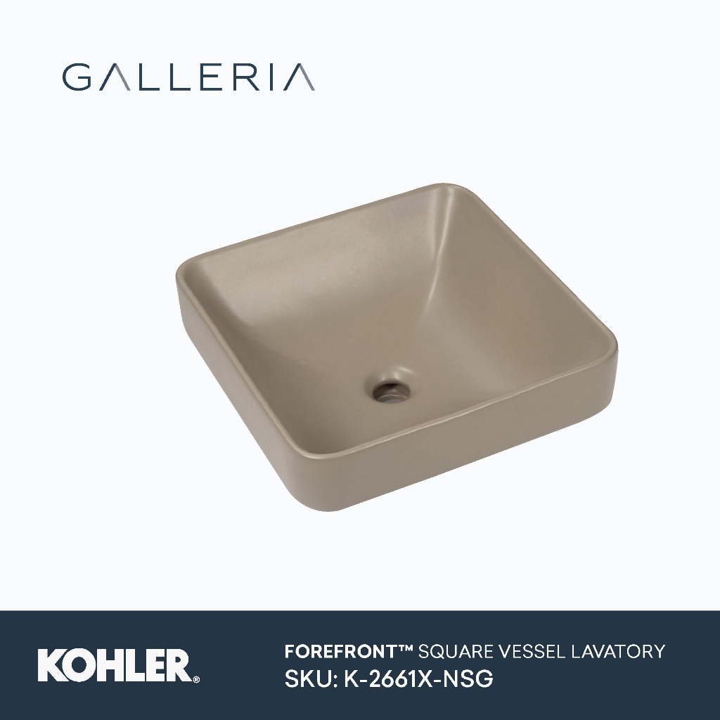 Jual Kohler Forefront Square Vessel K-2661X-NSG / Kohler Wastafel | Shopee Indonesia
