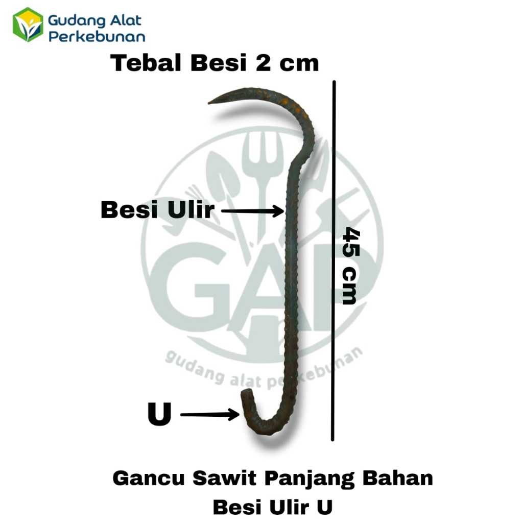 Jual GANCU TEBAL BAHAN BESI ULIR U PANJANG 45 CM | Shopee Indonesia
