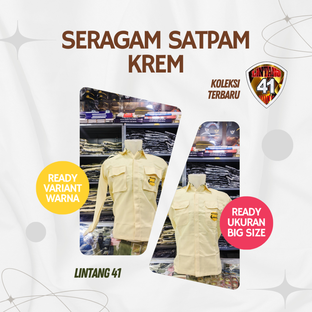 Jual SERAGAM SECURITY SATPAM KREM |PDL|PDH| | Shopee Indonesia