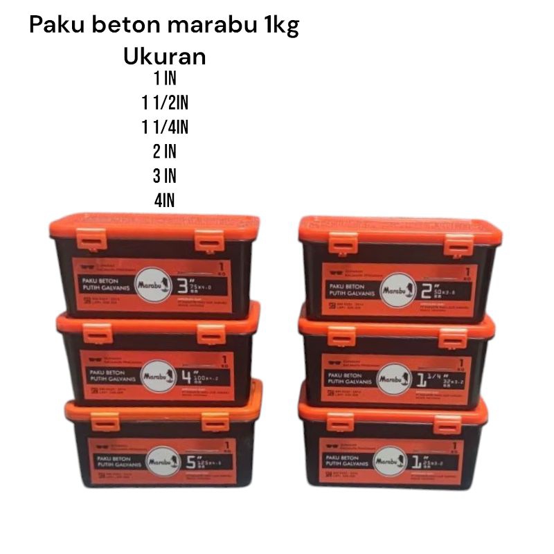 Jual Paku Beton Marabu 2 inci /Paku beton isi 1kg | Shopee Indonesia