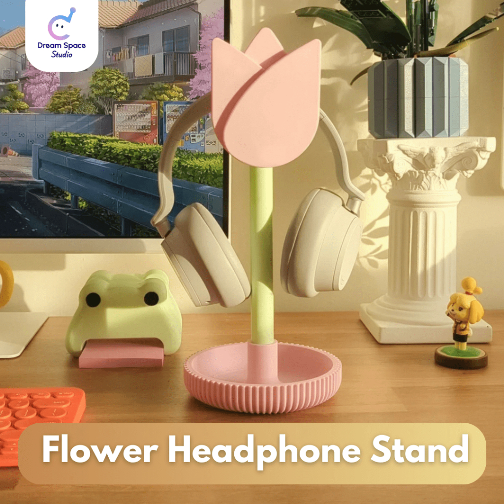 Jual Dreamspace Studio Cute Headphone stand 3D printed Flower aesthetic ...
