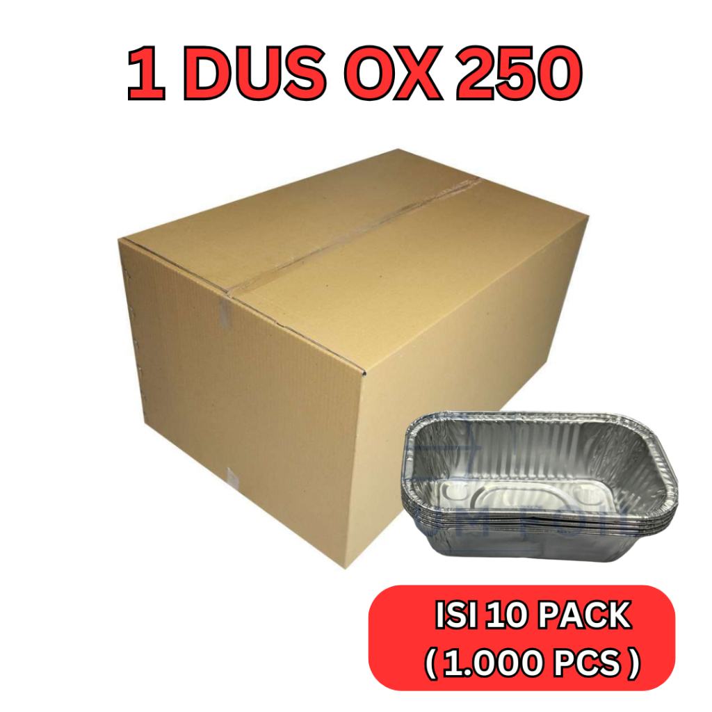 Jual Wadah Aluminium Foil Cup 1 Dus Ox 250 Ukuran Sedang 250 Ml Dan Tutup Tray Untuk Beef ...