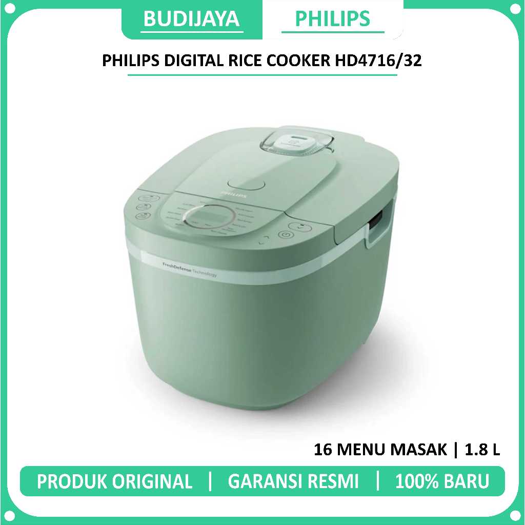 Jual Philips Digital Rice Cooker Penanak Nasi 1.8 L - 3000 Digital Series HD4716 - 16 Menu Masak ...