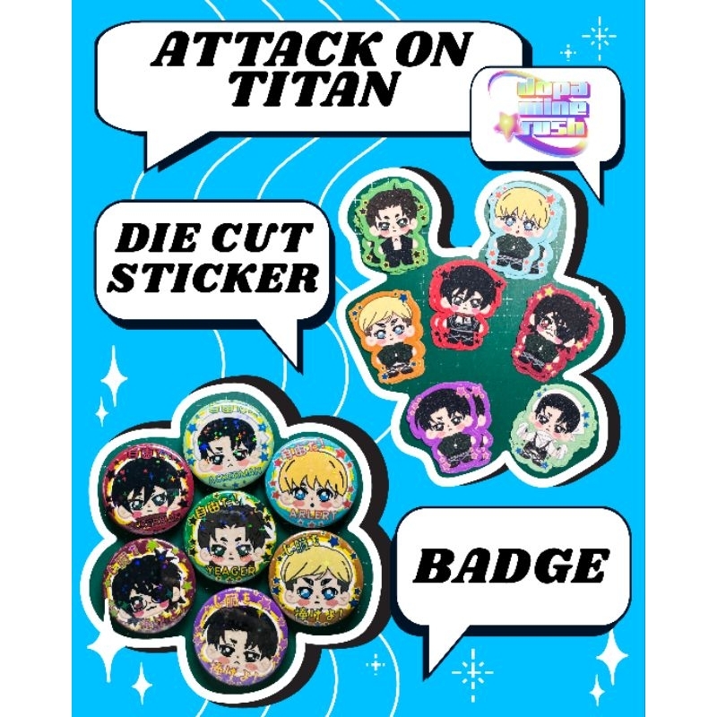 Jual ATTACK ON TITAN BADGE/ PIN & STICKER SHINGEKI NO KYOJIN | Shopee ...
