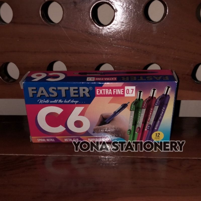 Jual PULPEN FASTER C6 EXTRAFINE 0,7MM | 1 Pak: 12 pcs | Tersedia hitam ...