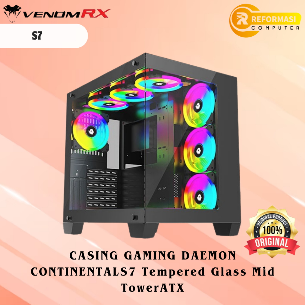 Jual VENOMRX CASING DAEMON CONTINENTAL S7 - E-ATX GAMING CASE - BLACK ...