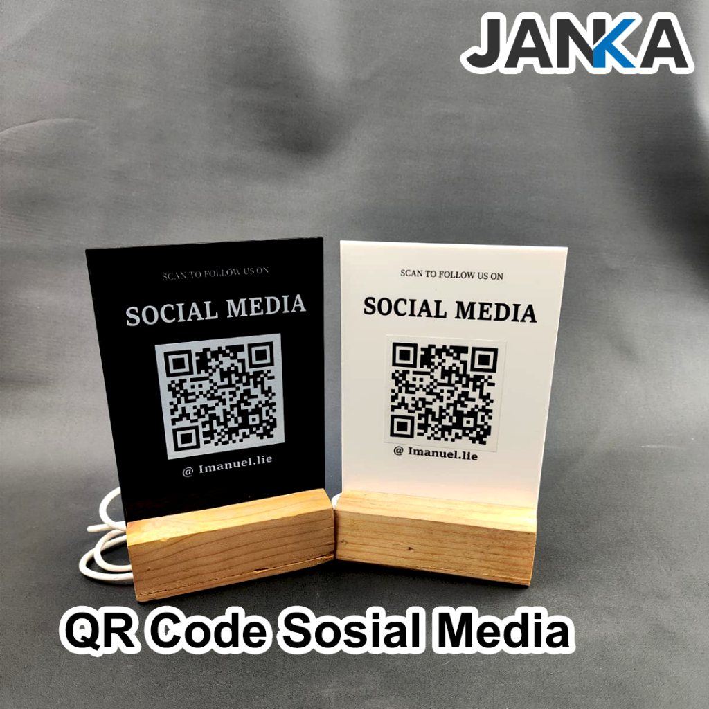 Jual JANKA Qr code Sosial Media Sign Akrilik Custom Kode Qr Multi Model ...