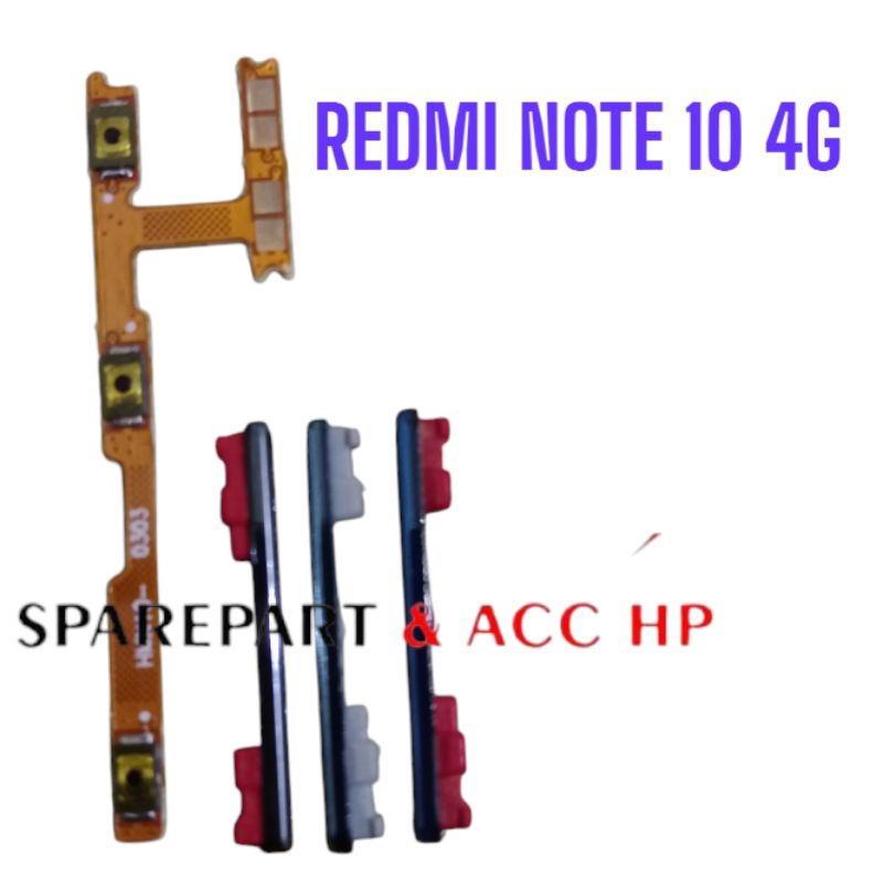 Jual FLEXSIBEL FLEXIBLE ON OFF VOLUME+TOMBOL LUAR REDMI NOTE 10 4G SET ORIGINAL | Shopee Indonesia