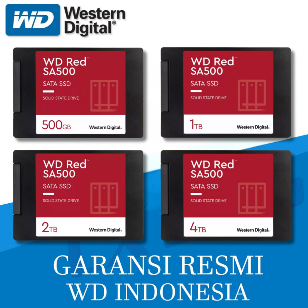 Jual WD SSD Red SA500 500GB 1TB 2TB 4TB - NAS SATA SSD 2.5 inch ...