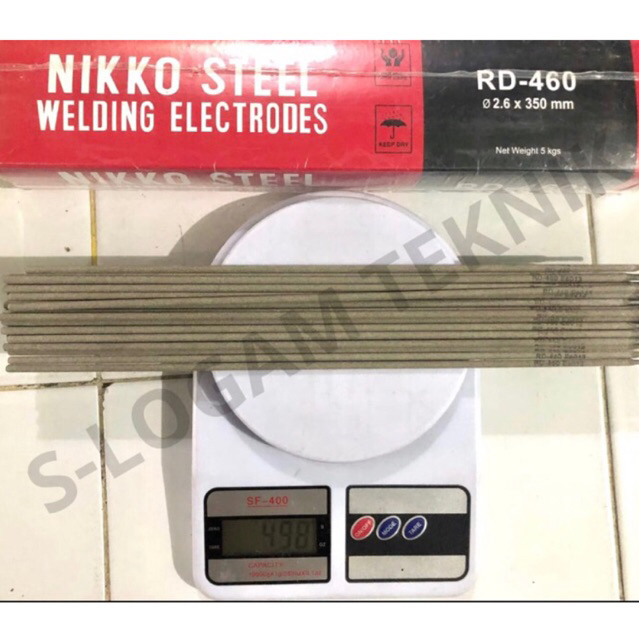 Jual Kawat Las Besi AWS E-6013 RD-460 2.6 mm NIKKO STEEL 1/2 KG 0.5kg Welding Electrodes ...